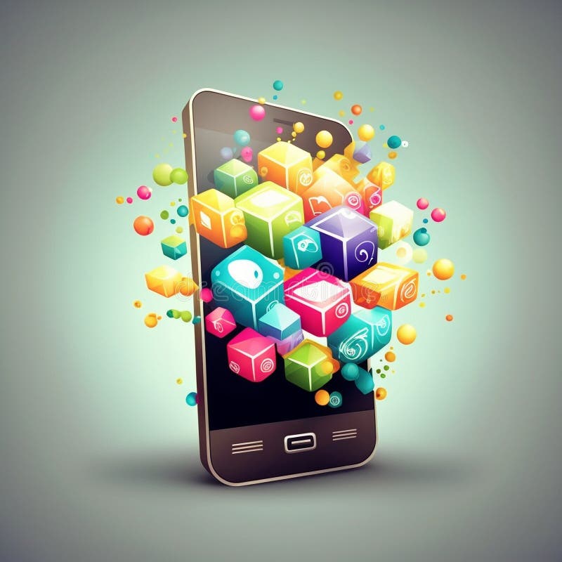 Graphic Image of a Smartphone Stock Illustration - Illustration of ...