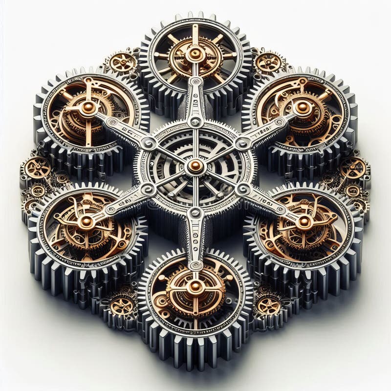 14 4. a Graphic of Interlocking Gears and Cogs in a Steampunk E Stock ...