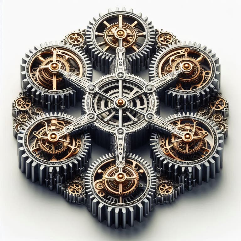 14 4. a Graphic of Interlocking Gears and Cogs in a Steampunk E Stock ...