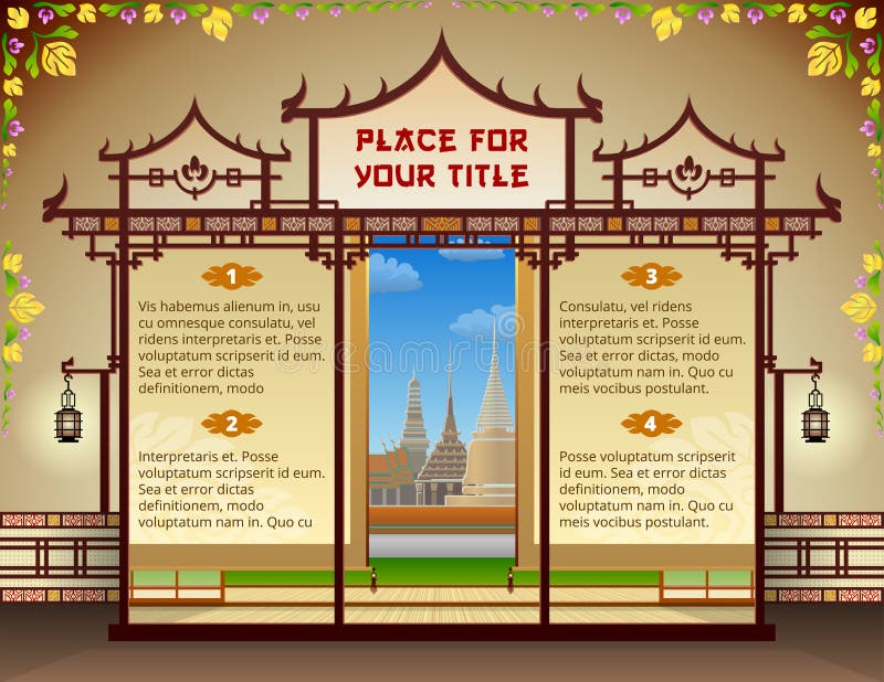 Graphic Layout with Traditional Thai Elements Stock Vector ...