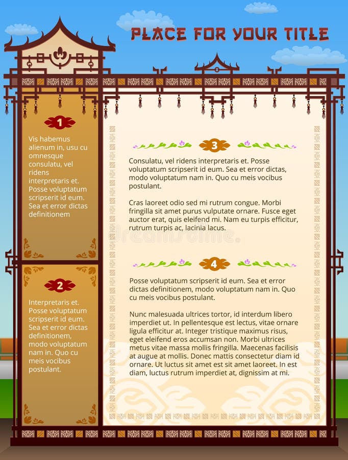 Graphic Layout with Traditional Thai Elements Stock Vector ...