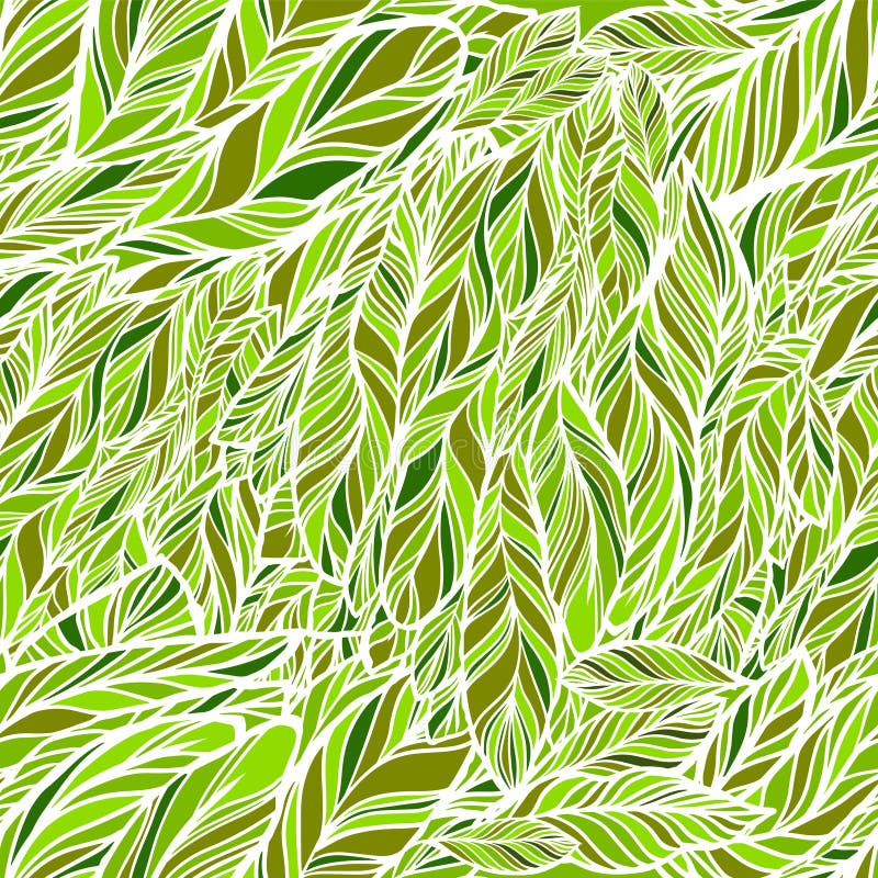 Graphic Leaves Seamless Background. Vector Illustration Stock Vector ...