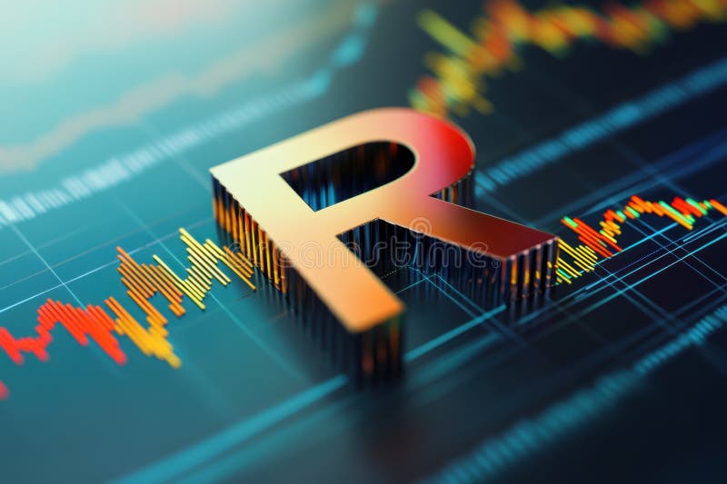 A Graphic of a Letter R is on a Graph with a Red Line Stock ...