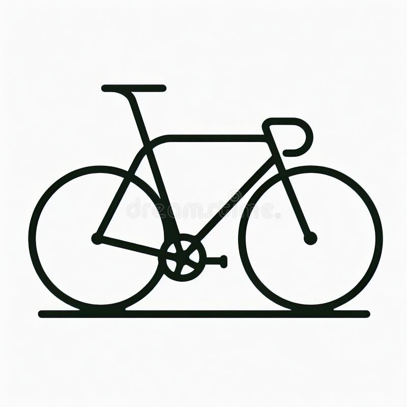Graphic Line Bicycle for Logo or Icon Stock Illustration - Illustration ...