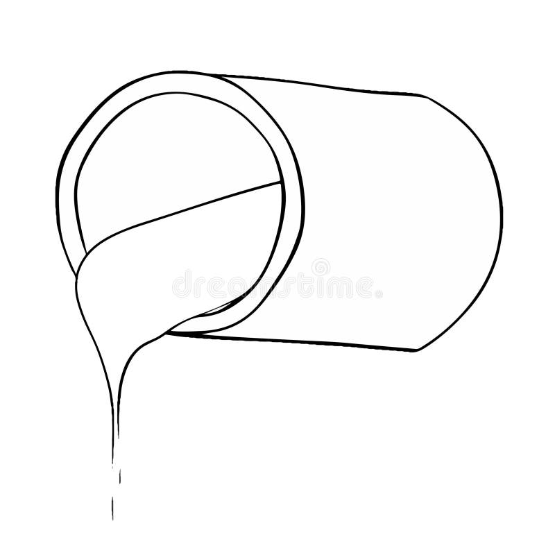 Graphic Line Liquid Paints Spouting from Can Vector Isolated on ...