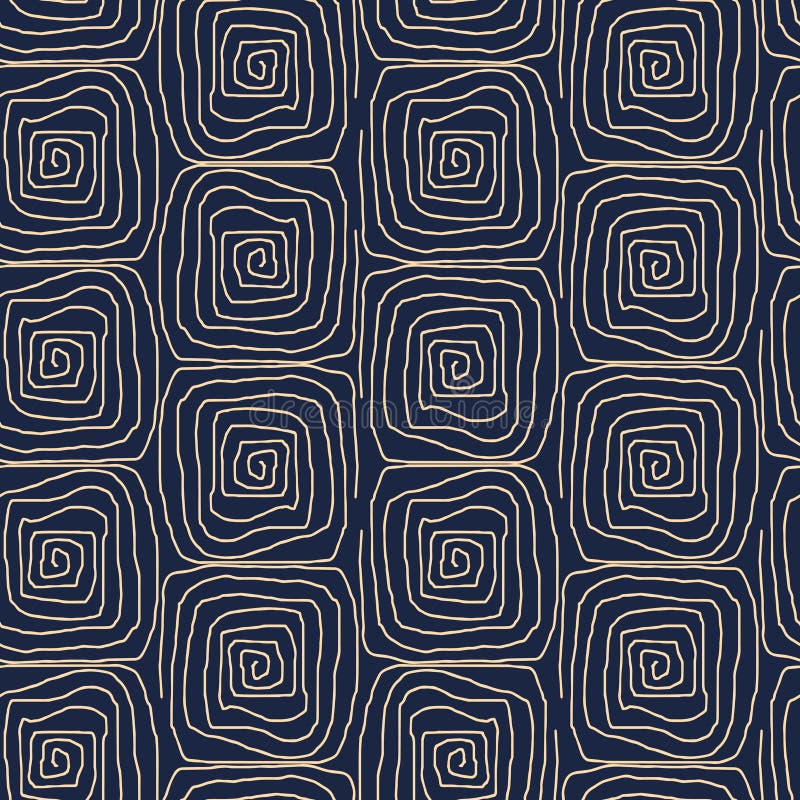 Graphic Linear Drawing Mesh Spiral Diagonal Vector Seamless Pattern ...