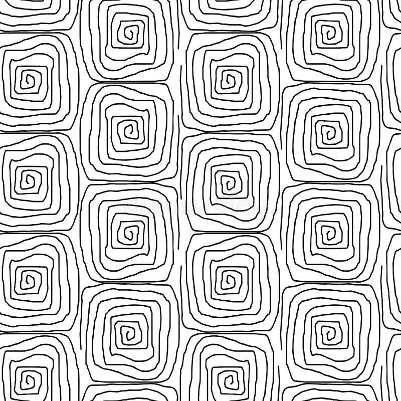 Graphic Linear Drawing Mesh Spiral Diagonal Vector Seamless Pattern ...