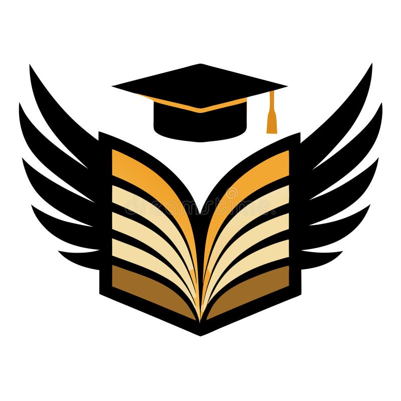 Book with Wings and Graduation Cap Logo, Education Concept Vector Stock ...