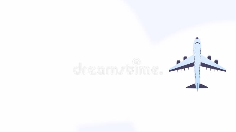 Graphic Loop Animation of an Airplane Fly Over an Abstract Blue ...