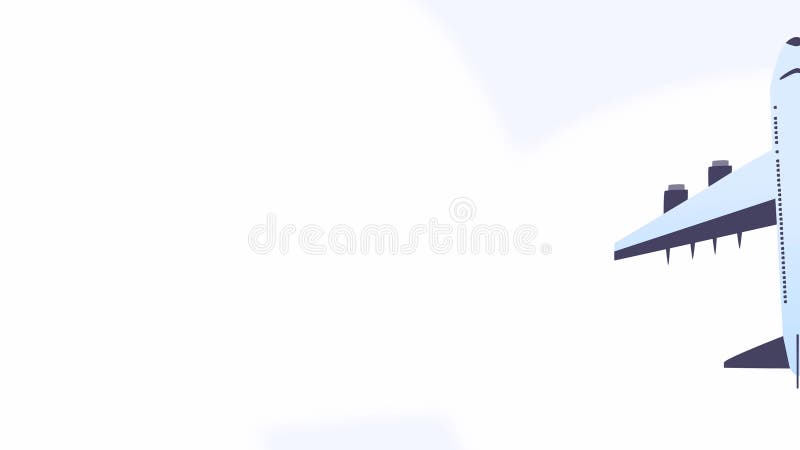 Graphic Loop Animation of an Airplane Fly Over an Abstract Blue ...