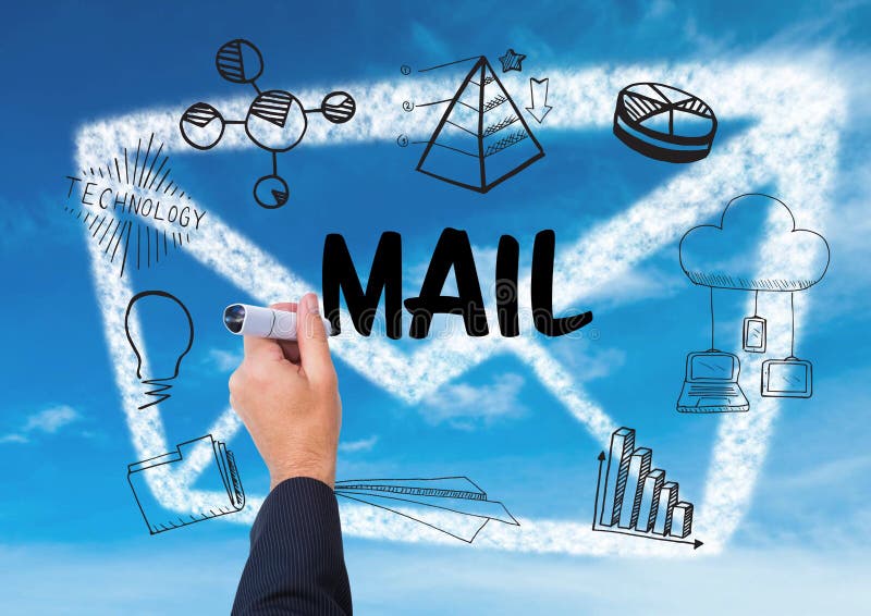 Graphic about Mail with Hand Writing it Stock Illustration ...