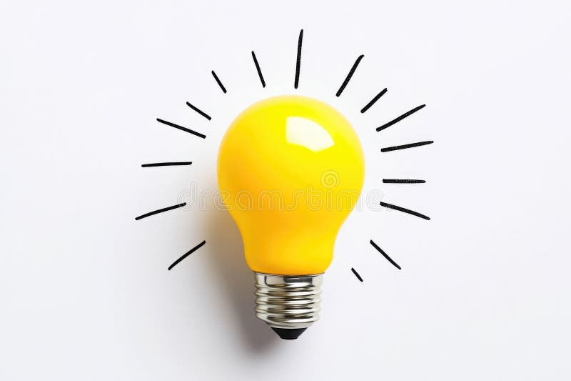 Graphic Marker Lines Around Yellow Bulb. Stock Illustration ...