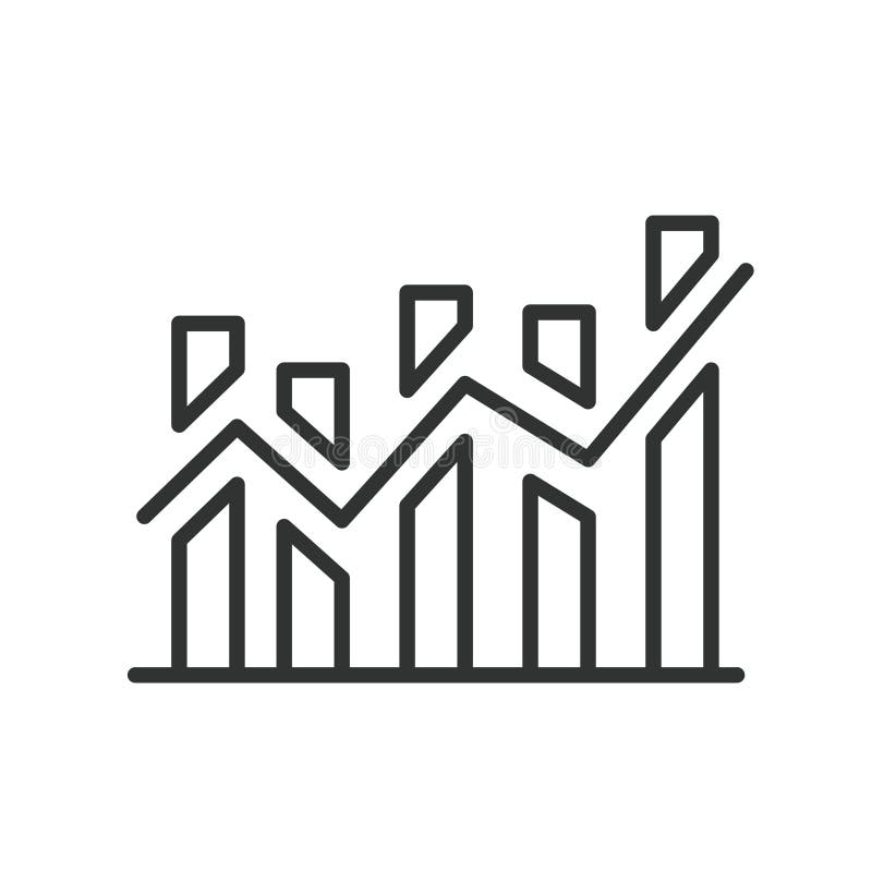 Graphic Middle Growth, Icon in Line Design. Growth, Middle, Graph ...