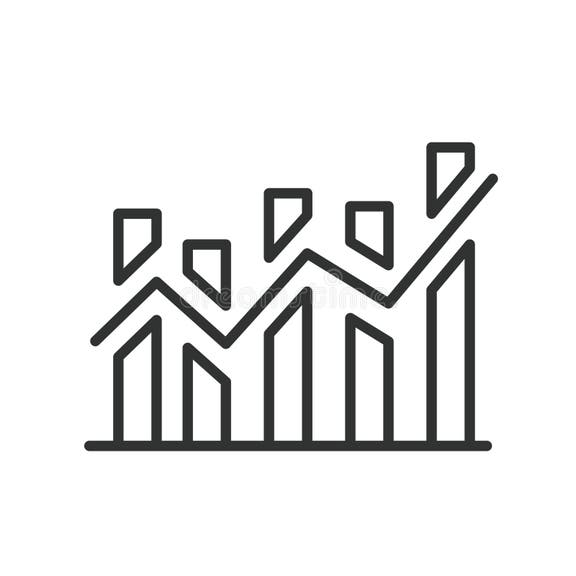 Graphic Middle Growth, Icon in Line Design. Growth, Middle, Graph ...