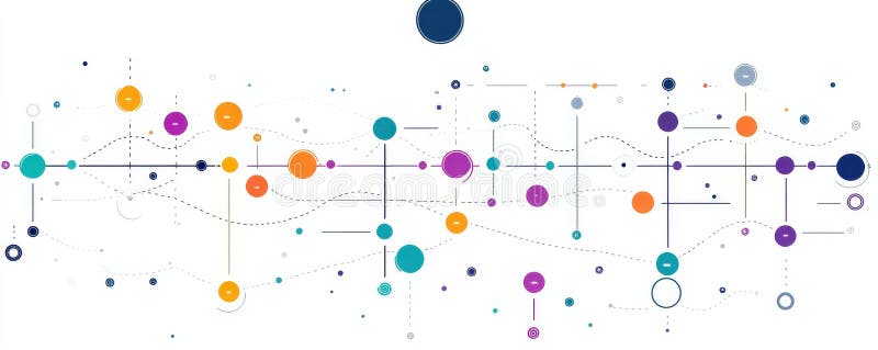 Graphic Mind Map with Colorful Interconnected Circles and Lines on a ...
