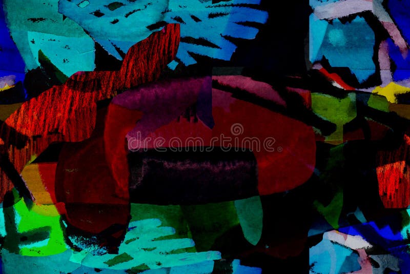 Graphic Random Seamless Textile Print. Watercolor Contemporary ...