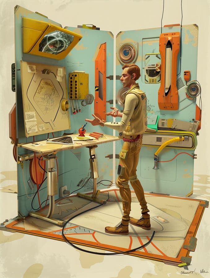 Graphic Novel Scene in Progress, Artist Illustrating a Dramatic Moment ...