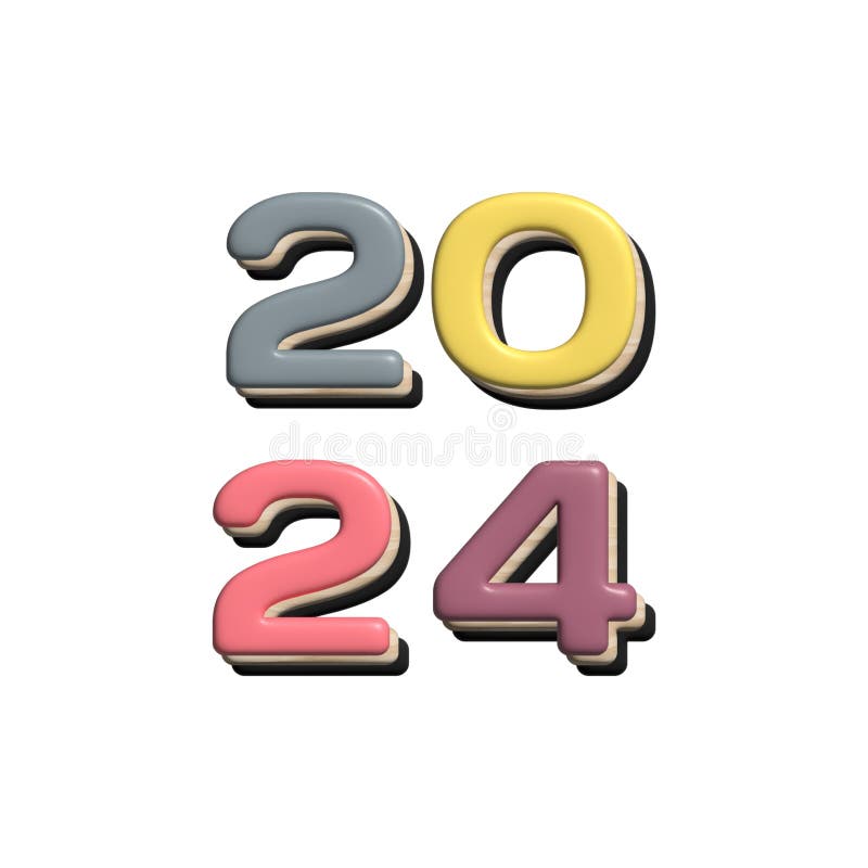 2024 Graphic Number Design Isolated Stock Vector - Illustration of typo ...
