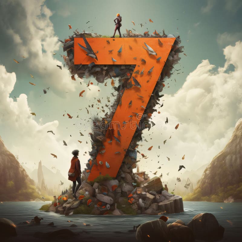 Conceptual Image of a Man Standing at the Edge of a Cliff in Front of a ...