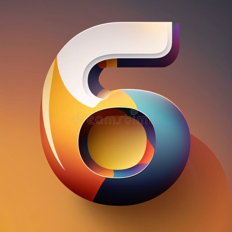 3d Number 6 in 3d Style, Vector Design Template Elements Stock ...