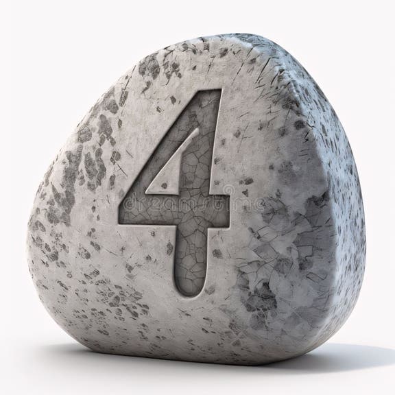 Stone Font Number 4 Four 3d Stock Illustrations – 25 Stone Font Number ...