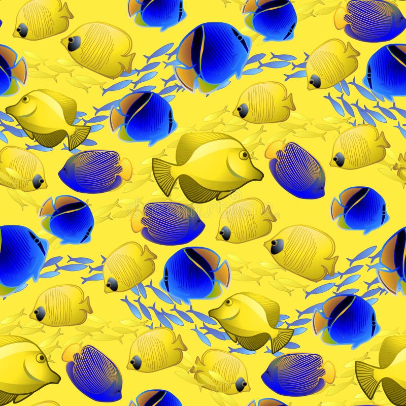 Graphic ocean fish pattern stock vector. Illustration of reef - 87599852