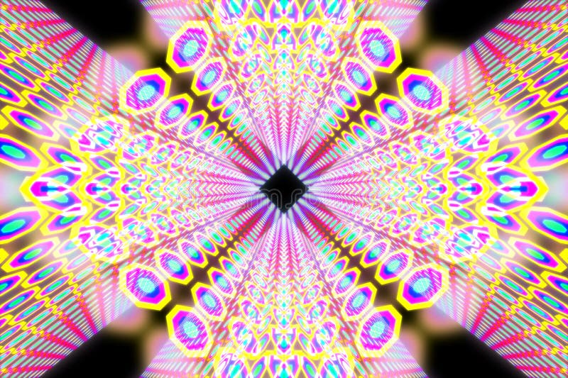 A Graphic of Octagonal Shaped Objects with a Bright Neon Glow Inside a ...