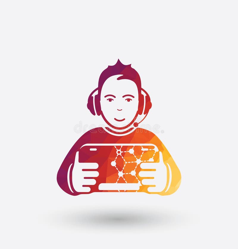 Graphic Operator Icon on White Background. Stock Vector - Illustration ...