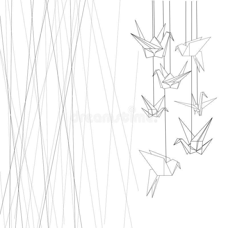 Graphic Origami and Lines with Space for Text in Black Stock Vector ...