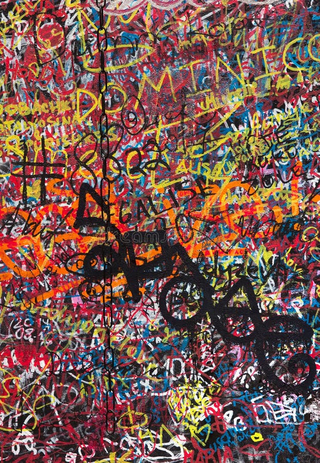 Wall Painted with Fine Graffiti Stock Image - Image of modern, color ...