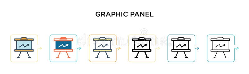 Graphic Panel Vector Icon in 6 Different Modern Styles. Black, Two ...