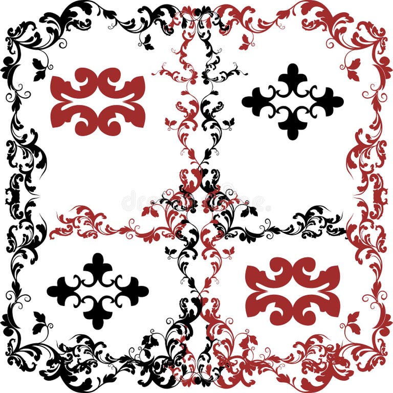 Graphic pattern collection stock vector. Illustration of flower - 9095027