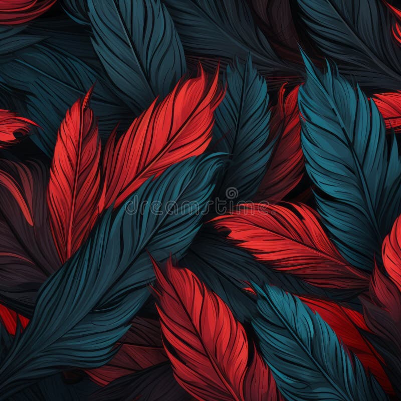 Stylized Crow Feathers Abstract Wallpaper with Vibrant Illustrations ...