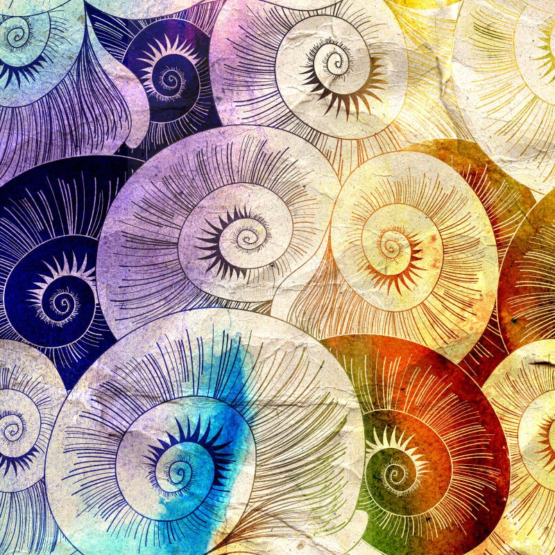 Graphic pattern of shells stock illustration. Illustration of abstract ...