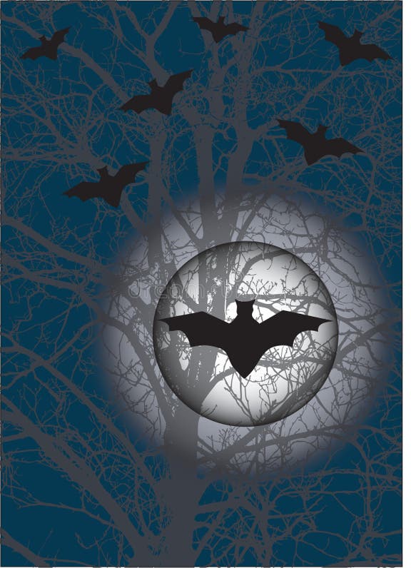 Graphic Picture of Color Bat and Tree Stock Vector - Illustration of ...