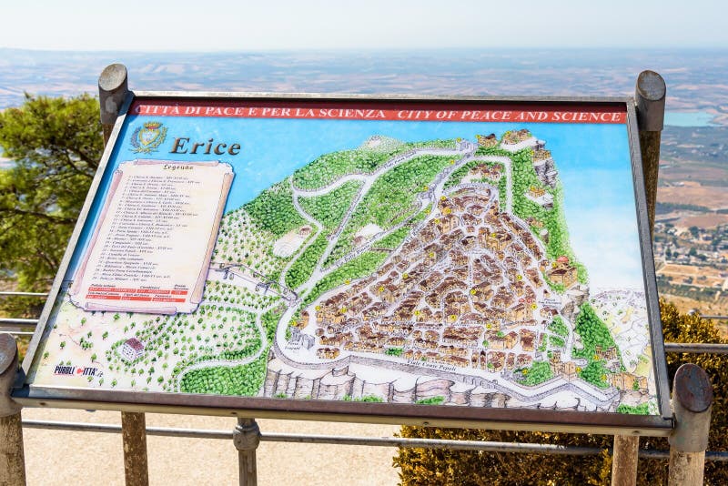 Graphic Plan of the City of Erice in Sicily Editorial Photography ...