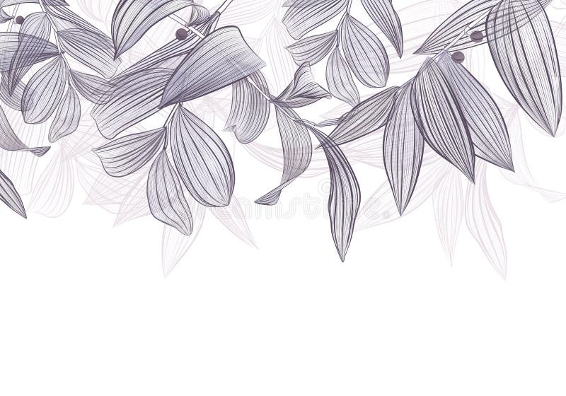 Graphic Plants with Leavesd, Panels Stock Vector - Illustration of ...