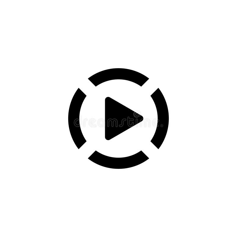 Graphic Play Icon with Outer Ring, Universal Media Playback Symbol ...