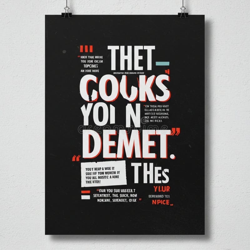 A Graphic Poster Features Bold, Stylized Text in White and Red on a ...