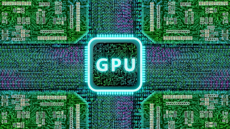 Graphic Processing Unit Digital Illustration Stock Illustration ...