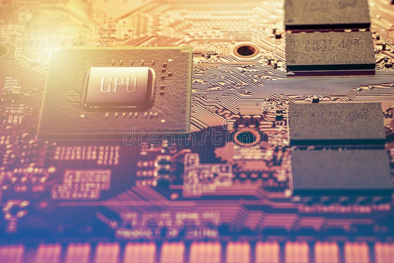 Graphic Processing Unit GPA Chip Set on Computer VGA Card Stock Photo ...