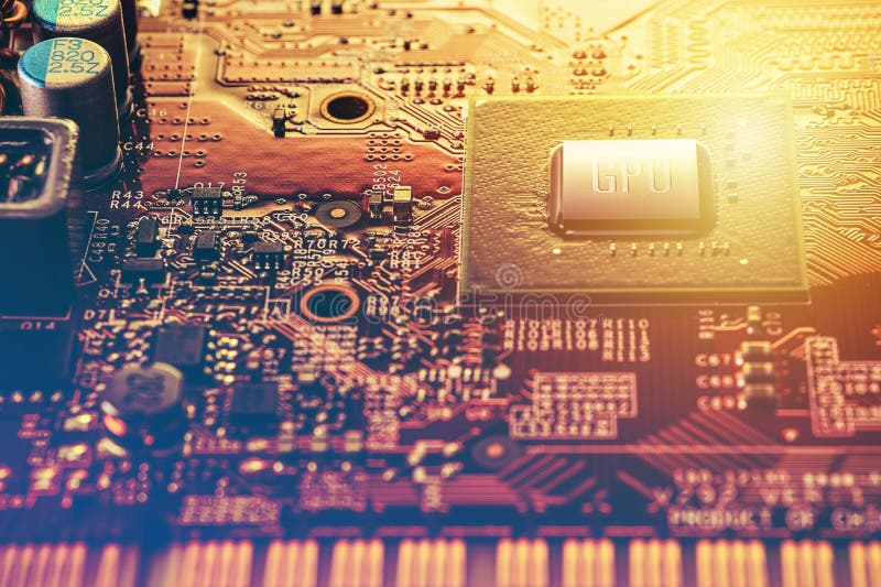 Graphic Processing Unit GPA Chip Set on Computer VGA Card Stock Image ...