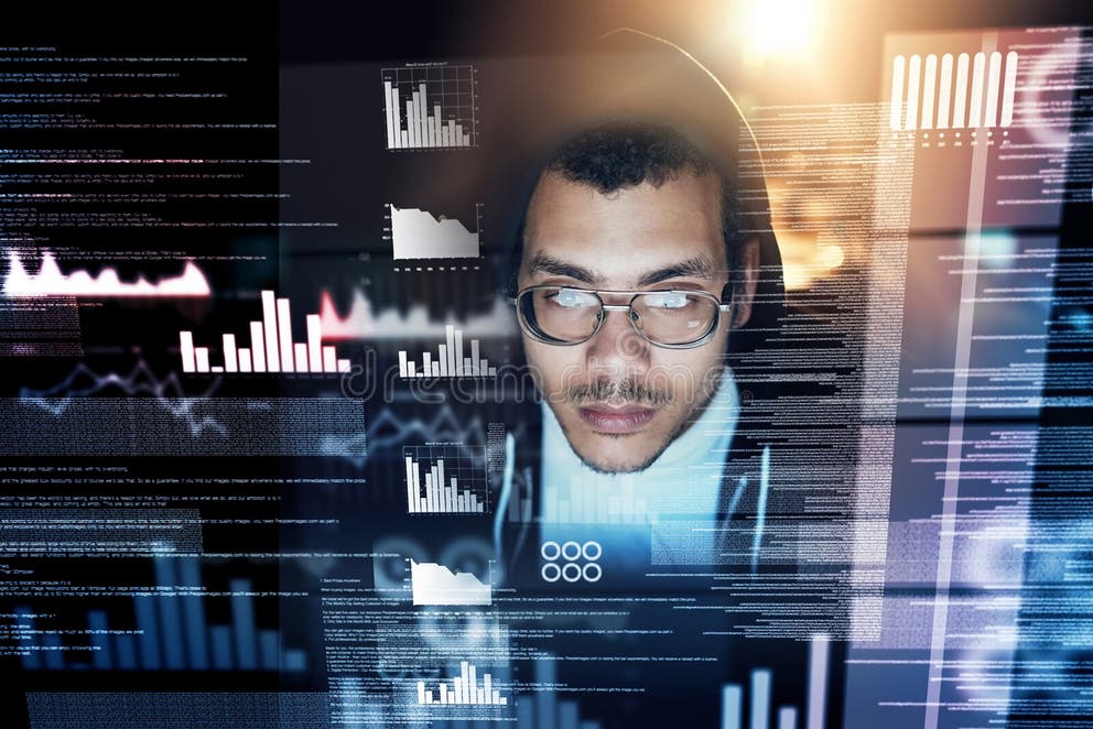 Graphic, Programmer and Computer for Data in the Dark for Programming, Coding or Web Design ...