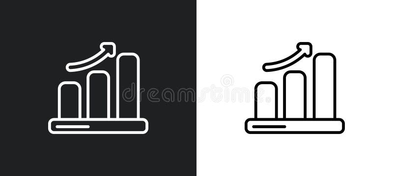 Graphic Progression Outline Icon in White and Black Colors. Graphic ...