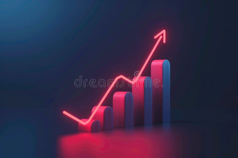 Graphic of a Red and Blue Bar Chart, Ideal for Business Presentations ...