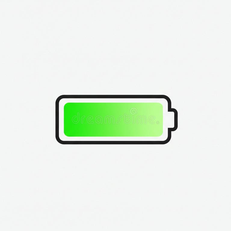 A Graphic Representation of a Battery Icon Featuring a Rectangular ...