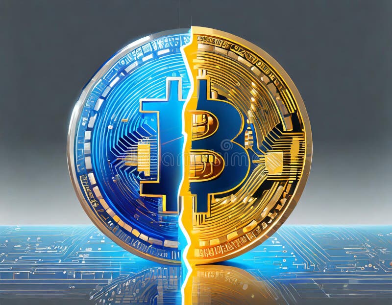 Graphic Representation of Bitcoin Currency Undergoing the Halving ...