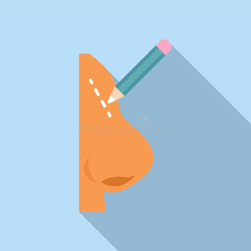 Creative Mind Concept with Illustrated Pencil Nose Stock Vector ...