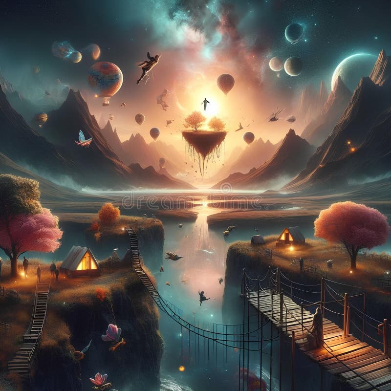 Illustration of a Scene from a Lucid Dream Stock Illustration ...