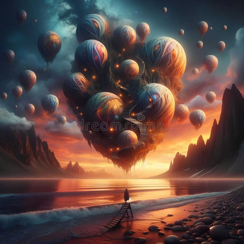 Illustration of a Scene from a Lucid Dream Stock Illustration ...